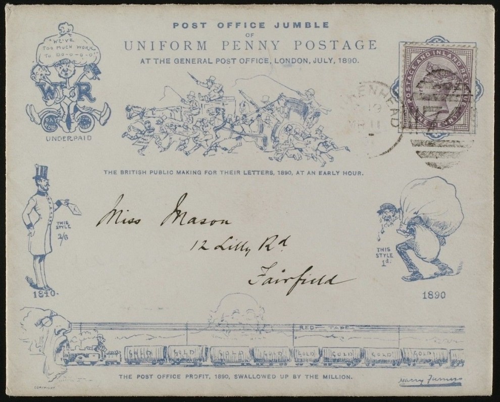 1890 Uniform Penny Postage – The Harry Furniss Caricature | The 1887 ...